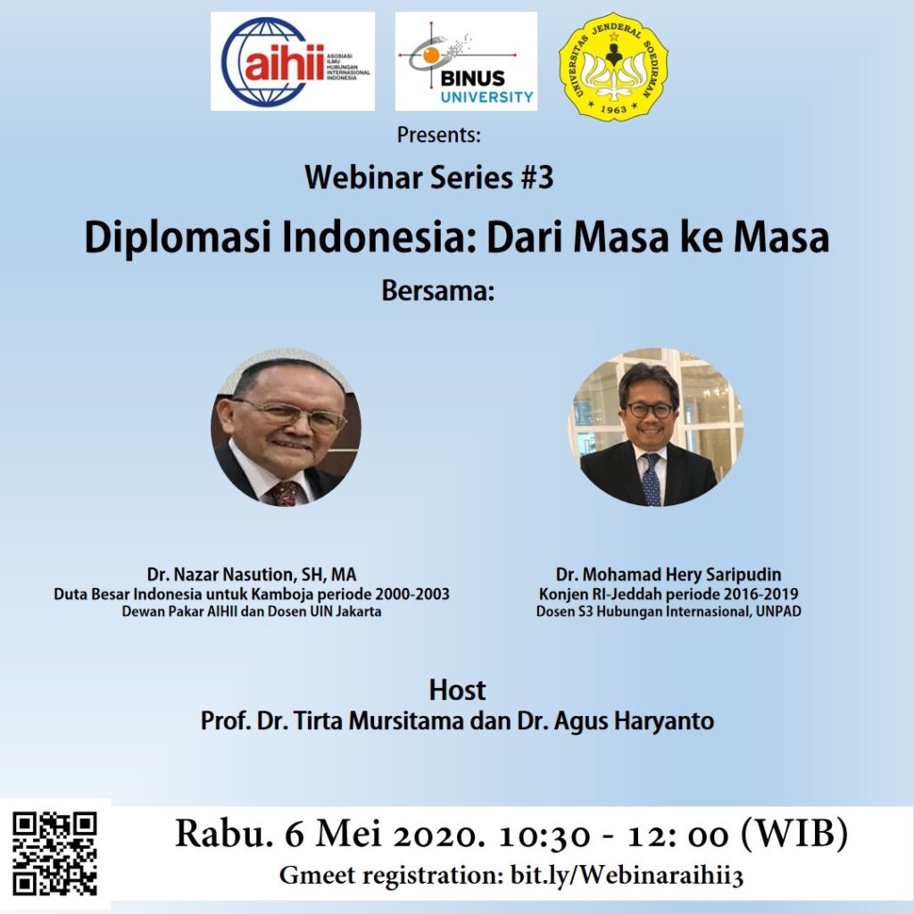 Jurusan HI UNSOED & BINUS Selenggarakan Webinar “Diplomasi Indonesia ...